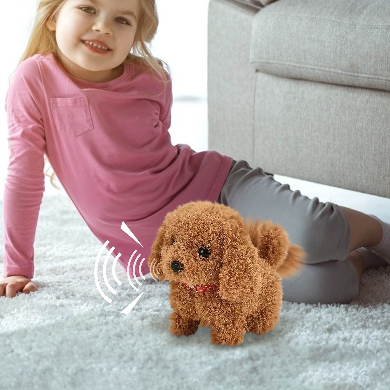 Interactive Walking Plush Puppy Toy Dog, Realistic Electronic Robot Dog ...
