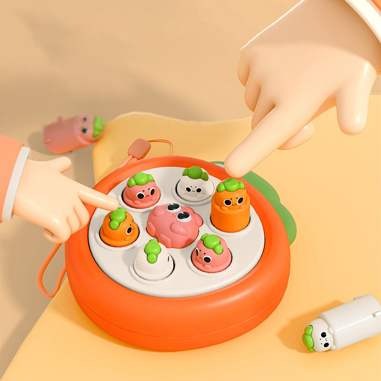 Interactive Whack-a-Mole Toy - Fun Safe Portable Radish Design Mini ...