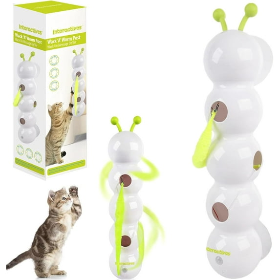 Interactive Wiggly Worm Cat Toy with Motion Sensor, Dual-Tail Wiggly ...