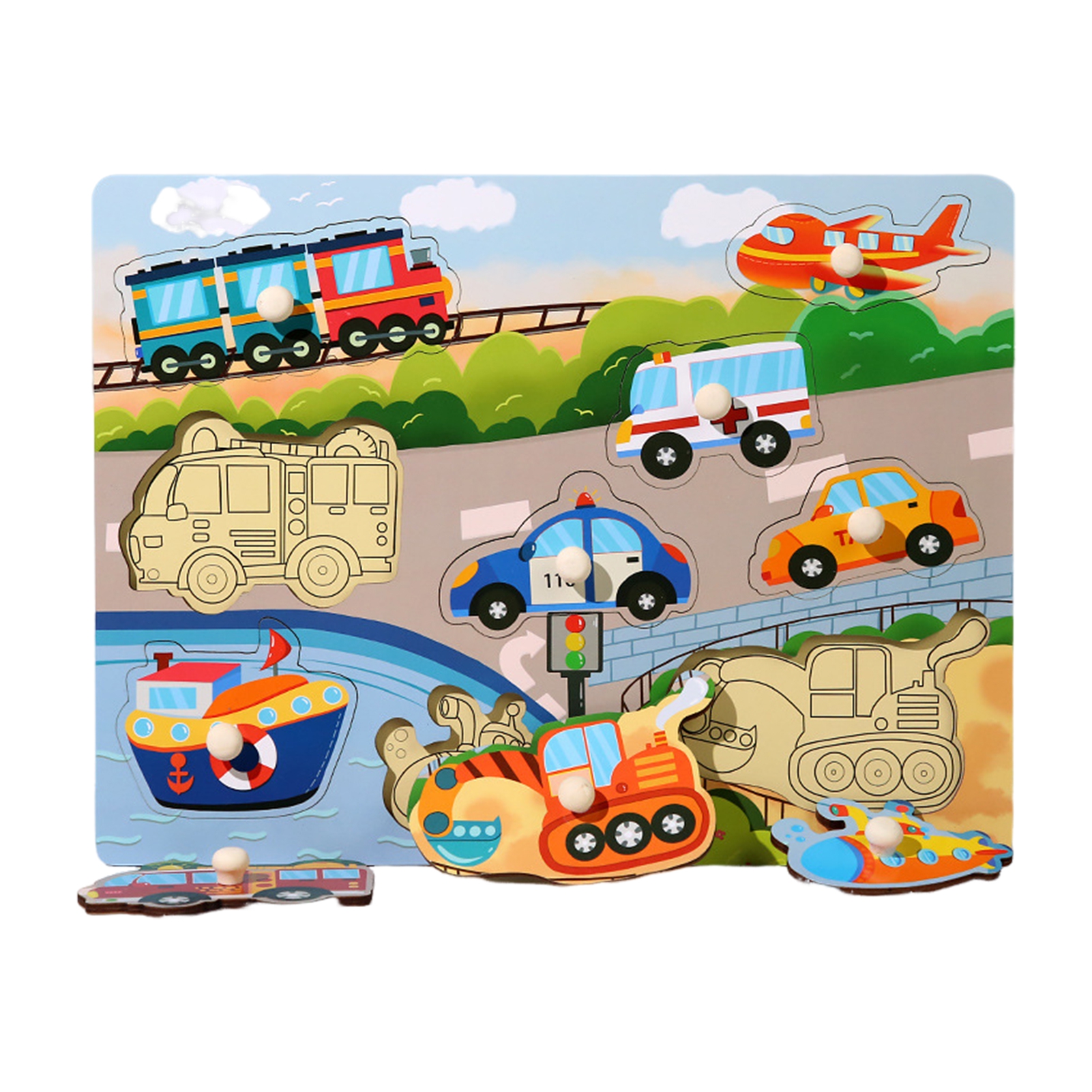 Interactive Wooden Puzzle Fun Sensory Development And Early Education ...