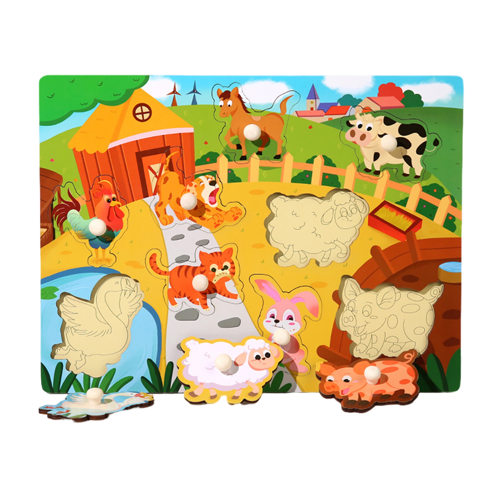 Interactive Wooden Puzzle Fun Sensory Development And Early Education ...