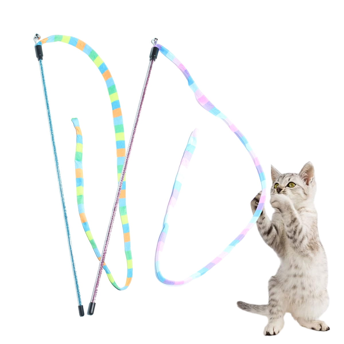Interactive cat Rainbow stick toys for indoor cats and kittens ...