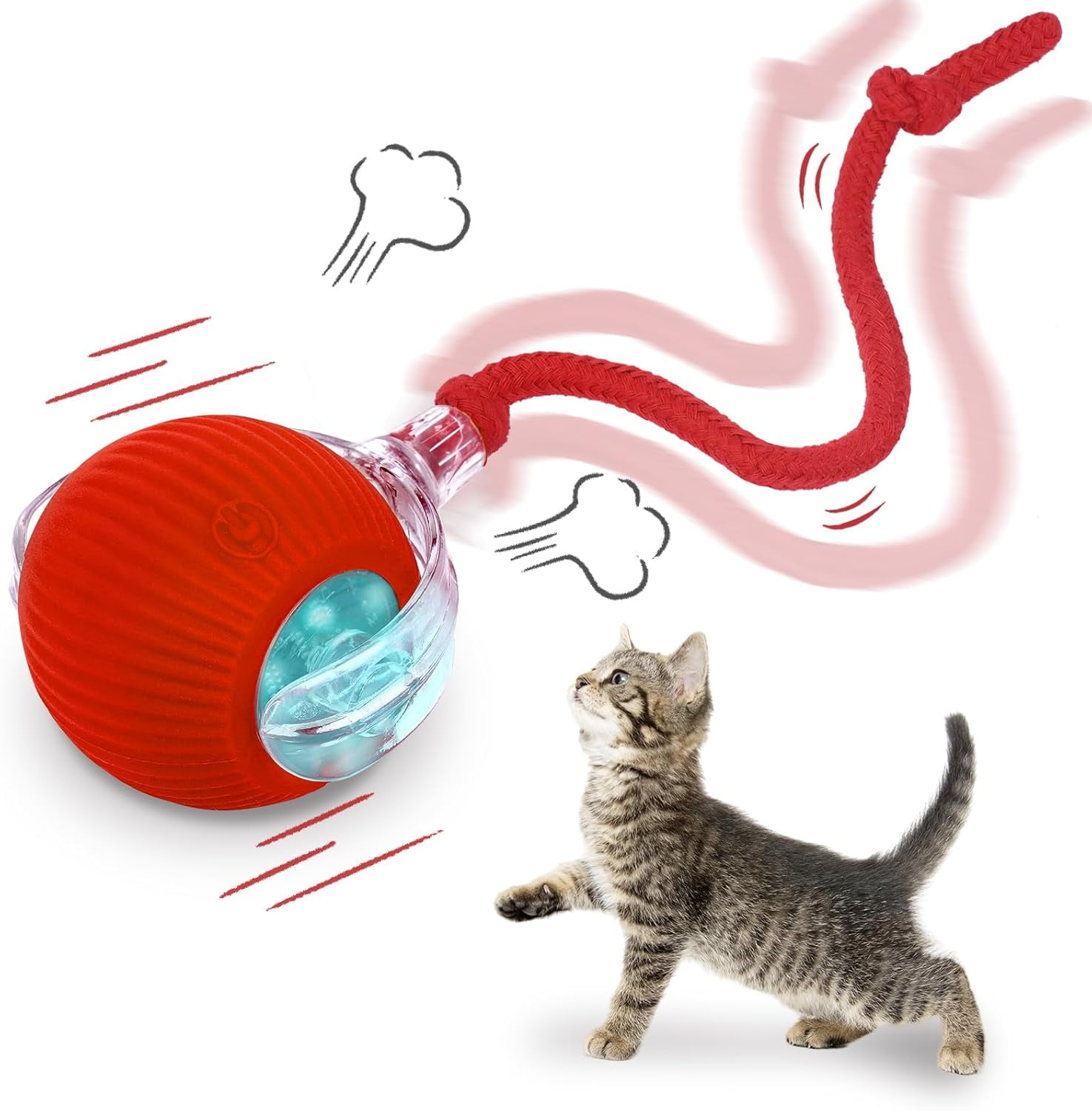 Interactive cat Toys for Indoor Cats, Speedy Tail 3.0 Cat Toy, Motion ...