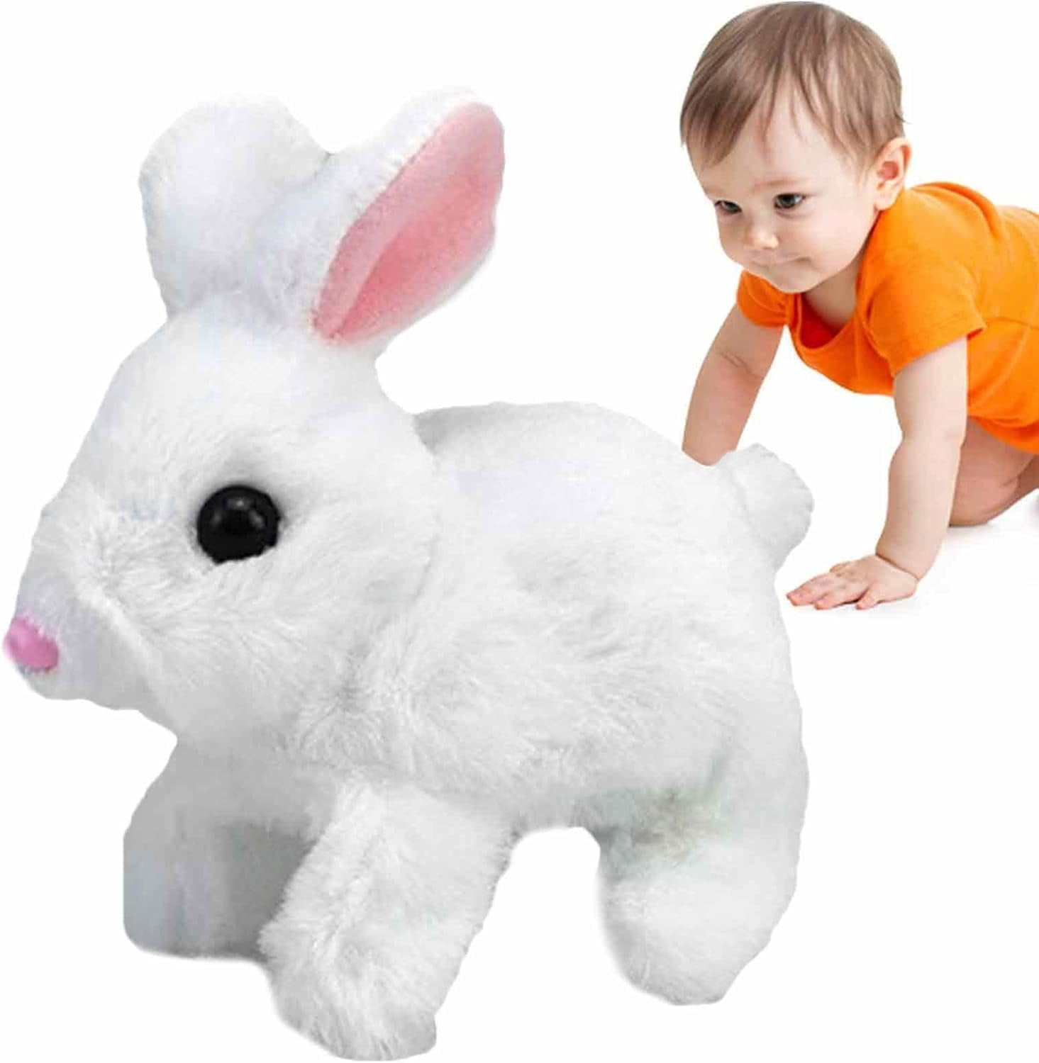 Interactive electronic pet toy rabbit can walk and talk, Easter stuffed ...