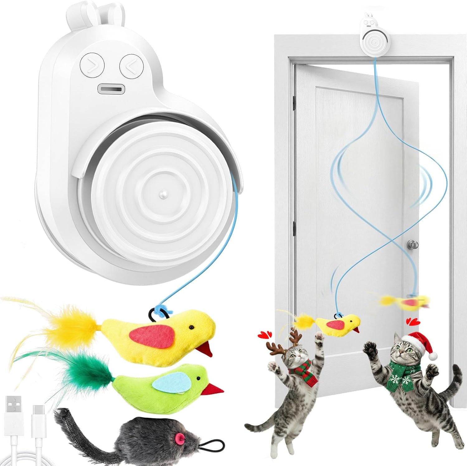 Interactive s for Indoor Cats - Automatic Flying Bird & Wand Enrichment ...