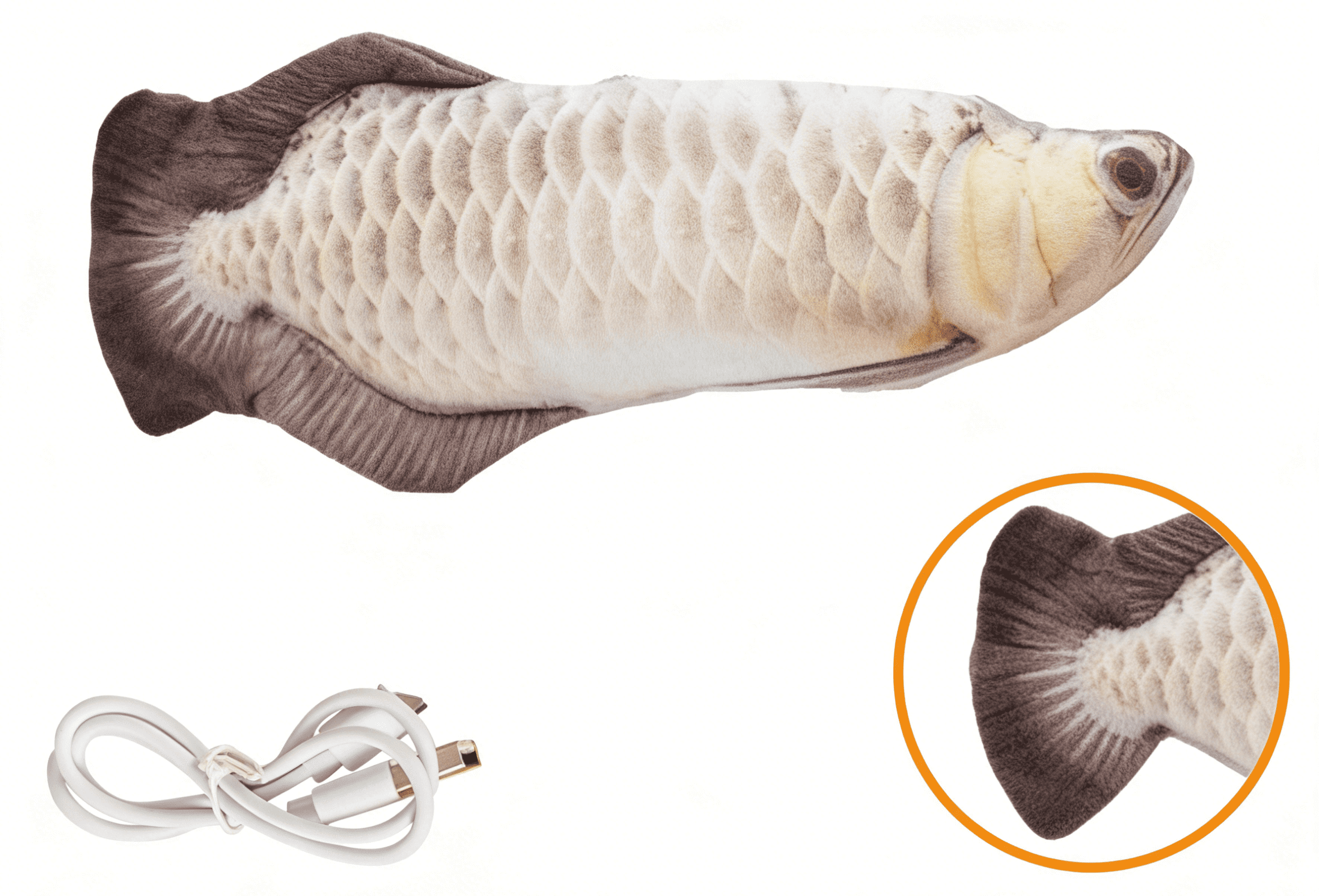 Interactive soft fish-cat toy, rechargeable, realistic fish-shaped ...