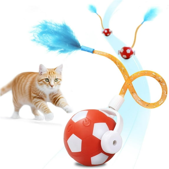 Interactive with Snappy Tail for Bored Indoor Cats, Safe Rolling Ball ...