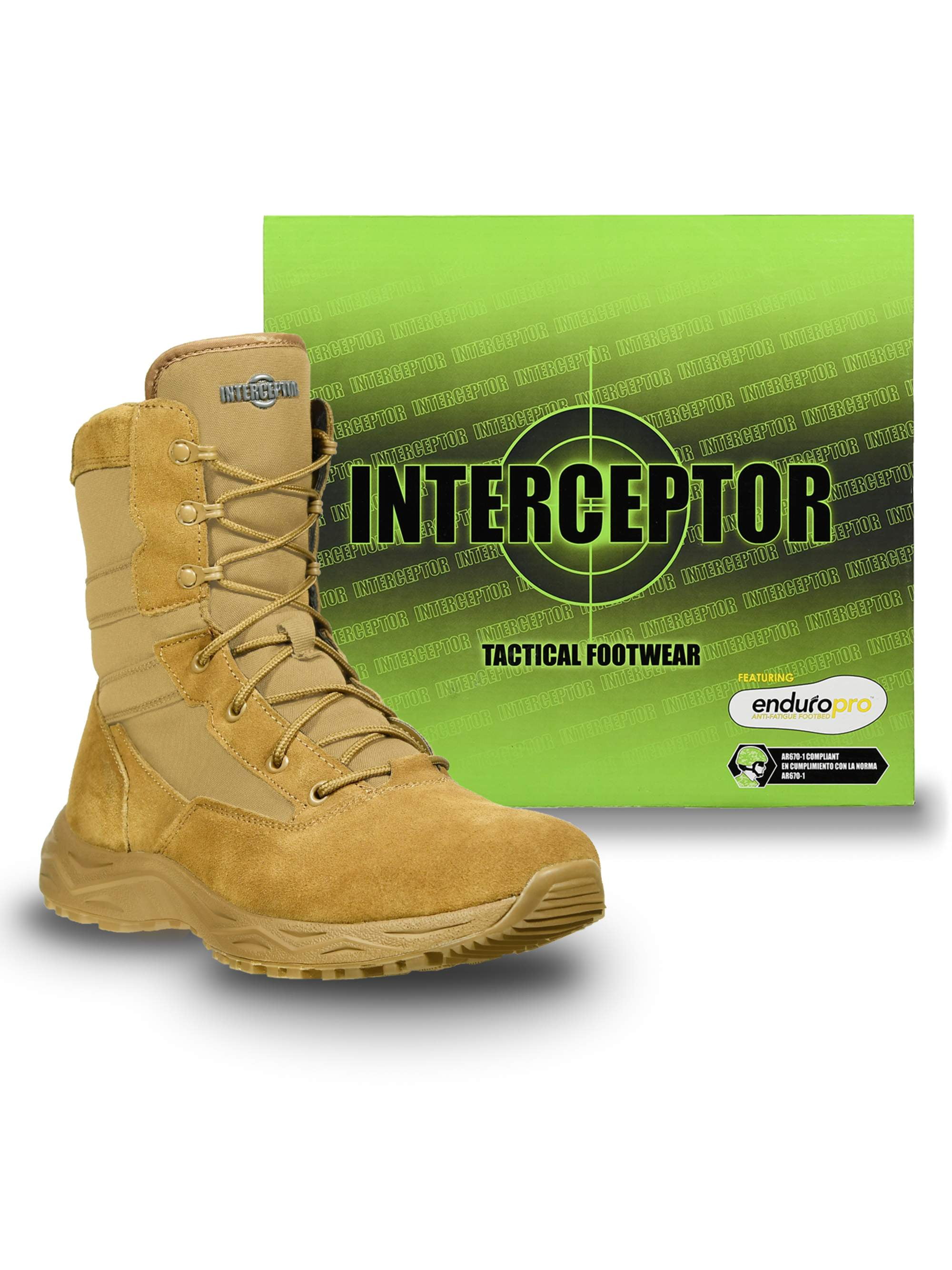 Interceptor Men's Frontier Tactical Work Boots, Coyote Brown - Walmart.com