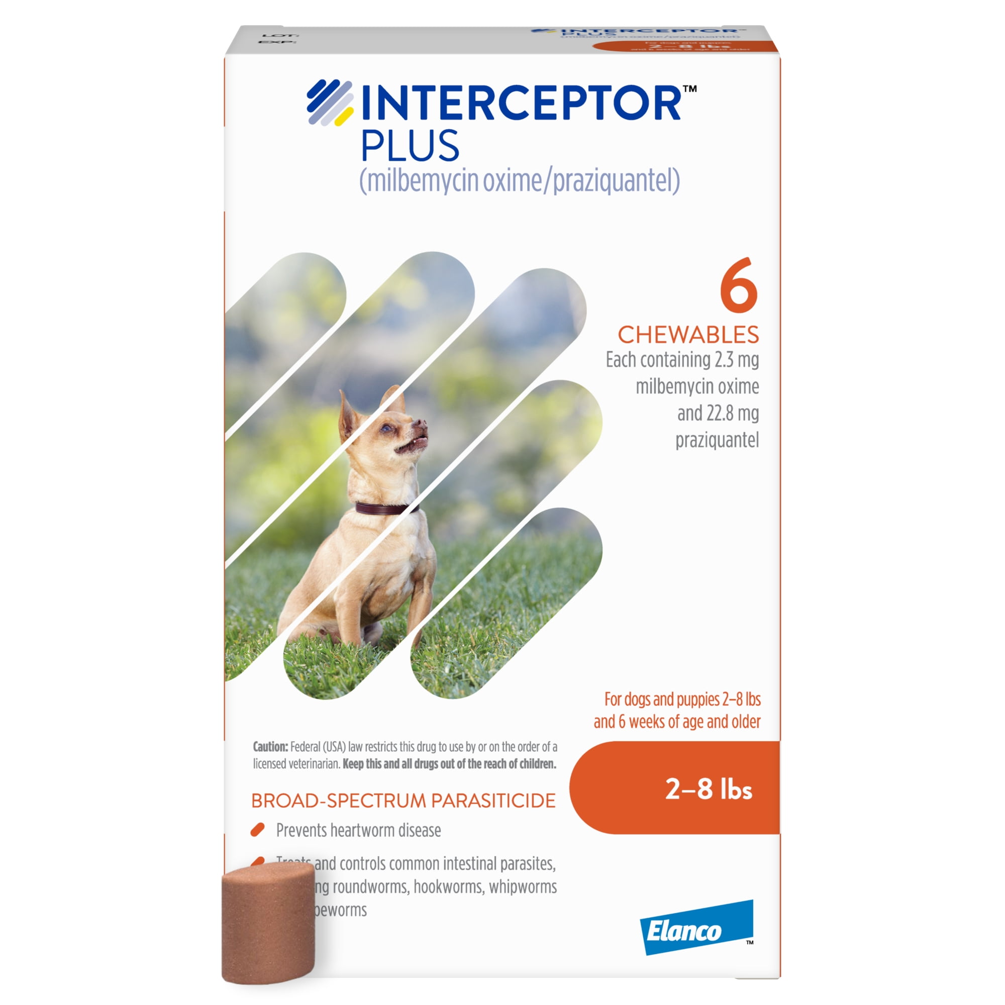 Interceptor Plus Chew for Dogs, 2-8 lbs, (Orange Box) - Walmart.com