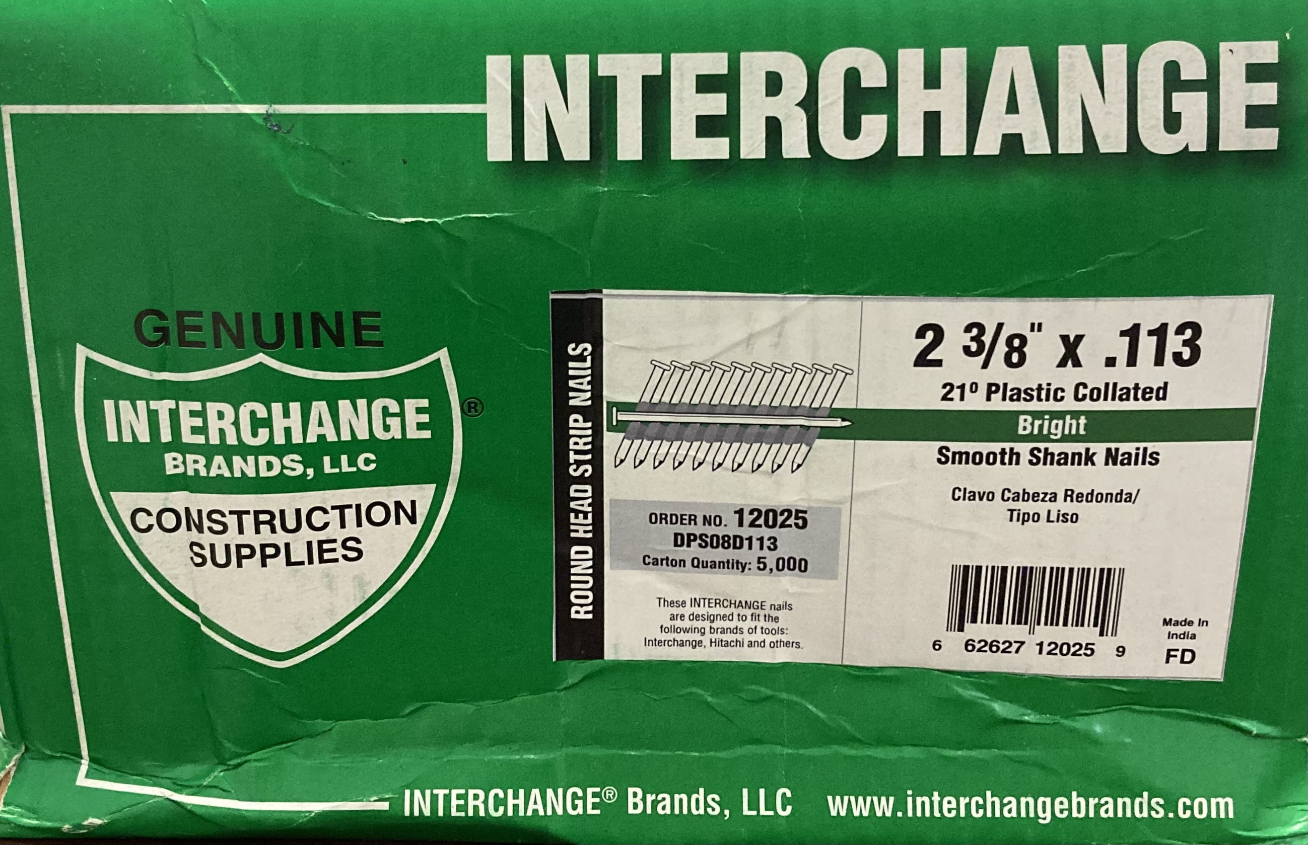 Interchange 2 3/8" x .113, 21 Plastic Collated Bright Smooth Shank ...