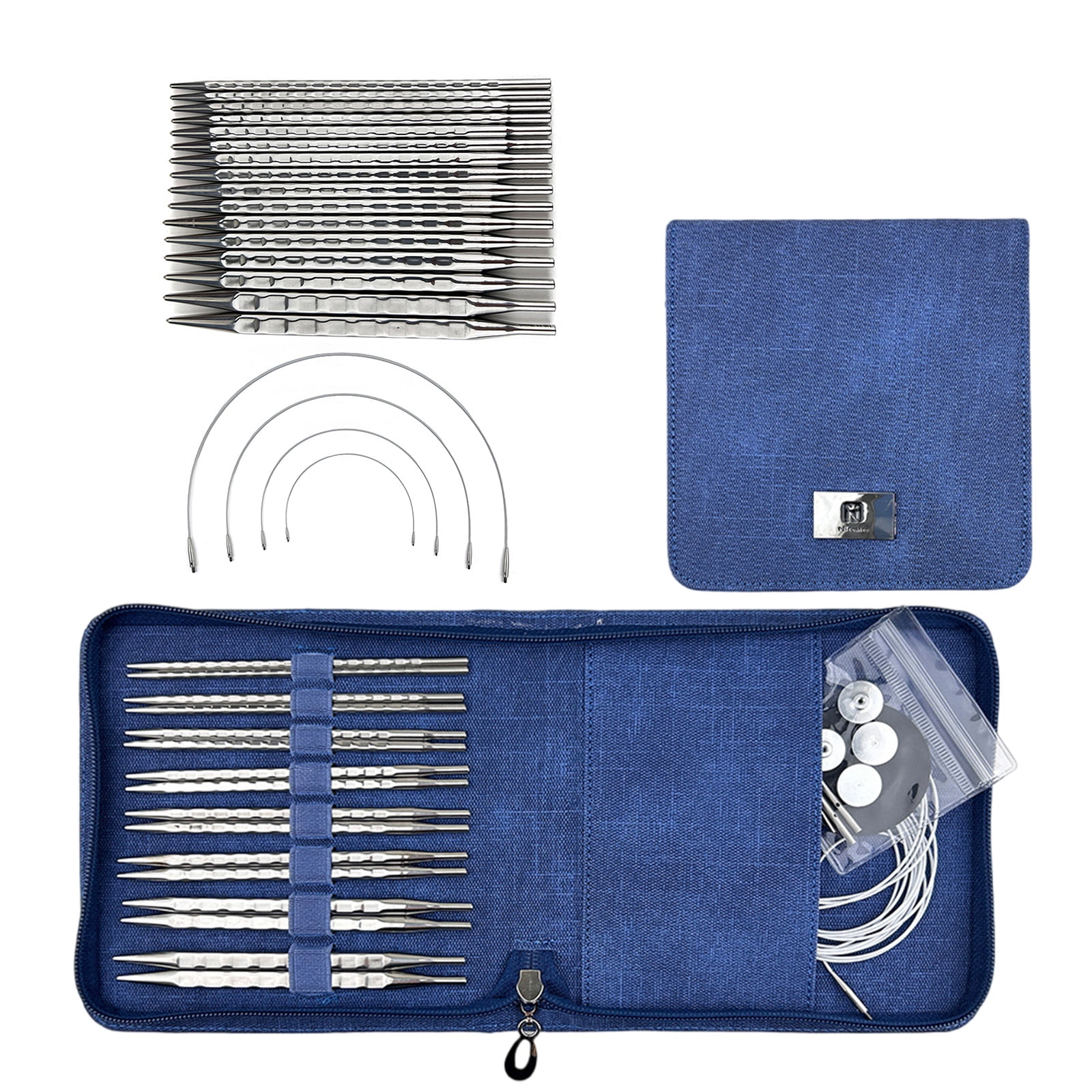 Interchangeable Circular Knitting Needle Set with Case and Accessories ...