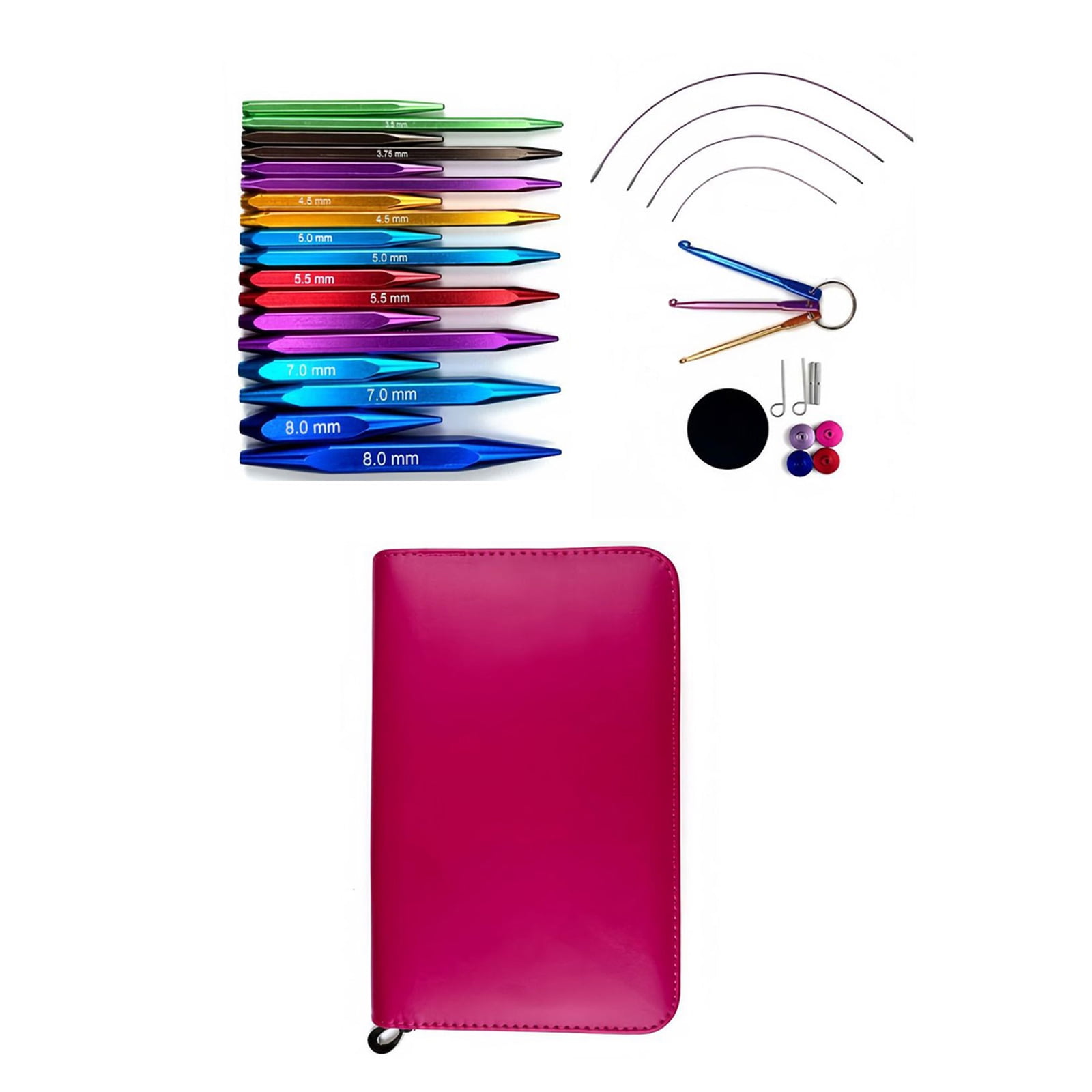 Interchangeable Knitting Needle Set 3.5mm-8.0mm Aluminum Circular ...