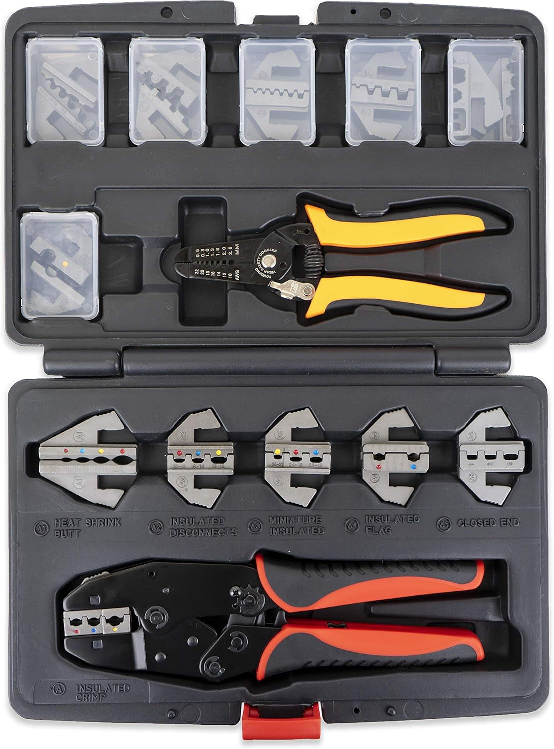 Interchangeable Ratcheting Terminal Crimper Set - 12 Sets with Wire ...