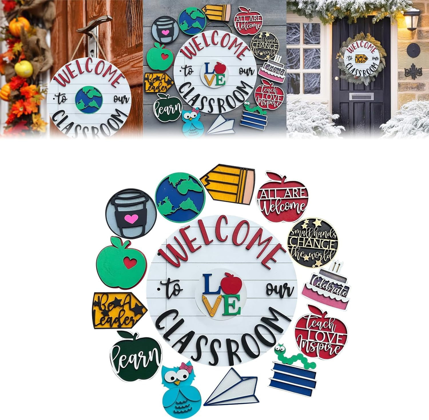 Interchangeable Welcome Door Signs, Welcome to Our Classroom Sign ...