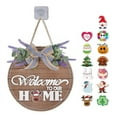 Interchangeable Welcome Home Sign with 13 Seasonal Icons, Rustic Wooden ...