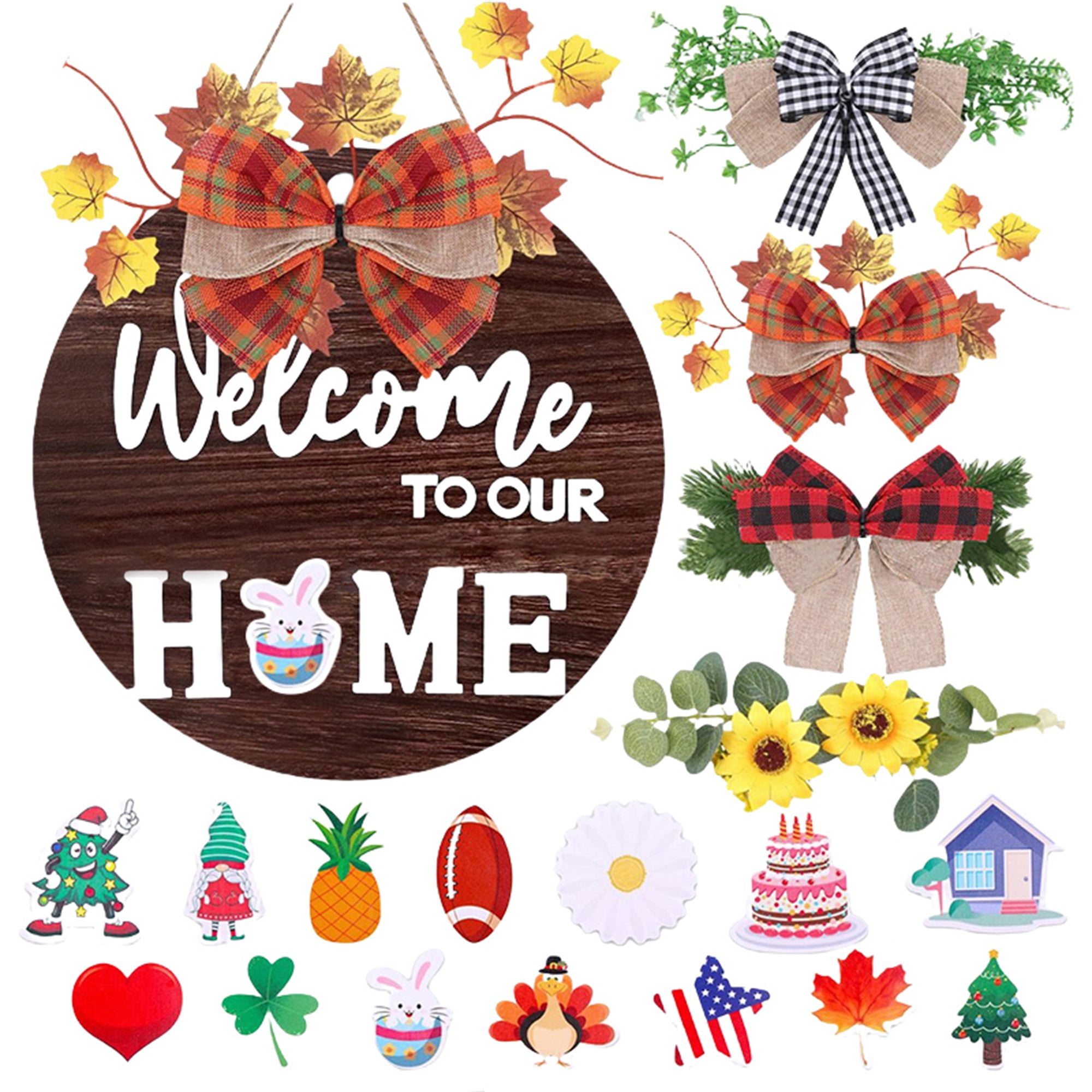 Interchangeable Welcome Home Sign Wall Sign with Changeable Icons ...