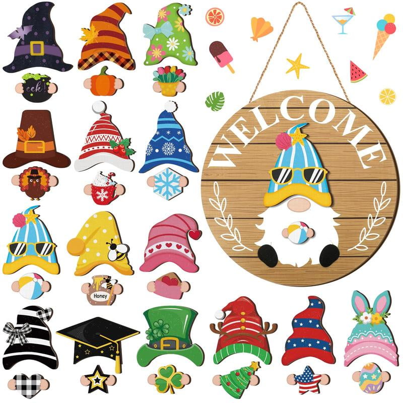 Interchangeable Wooden Gnome Decor Holiday Seasonal Gnome Decorations ...
