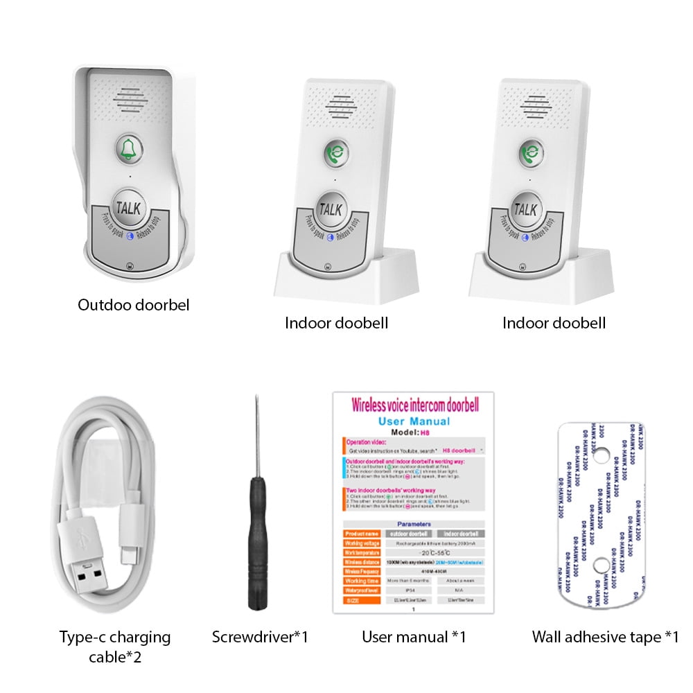 Intercom Doorbell,3 Office Real-time Office Real-time Intercom 1000m ...