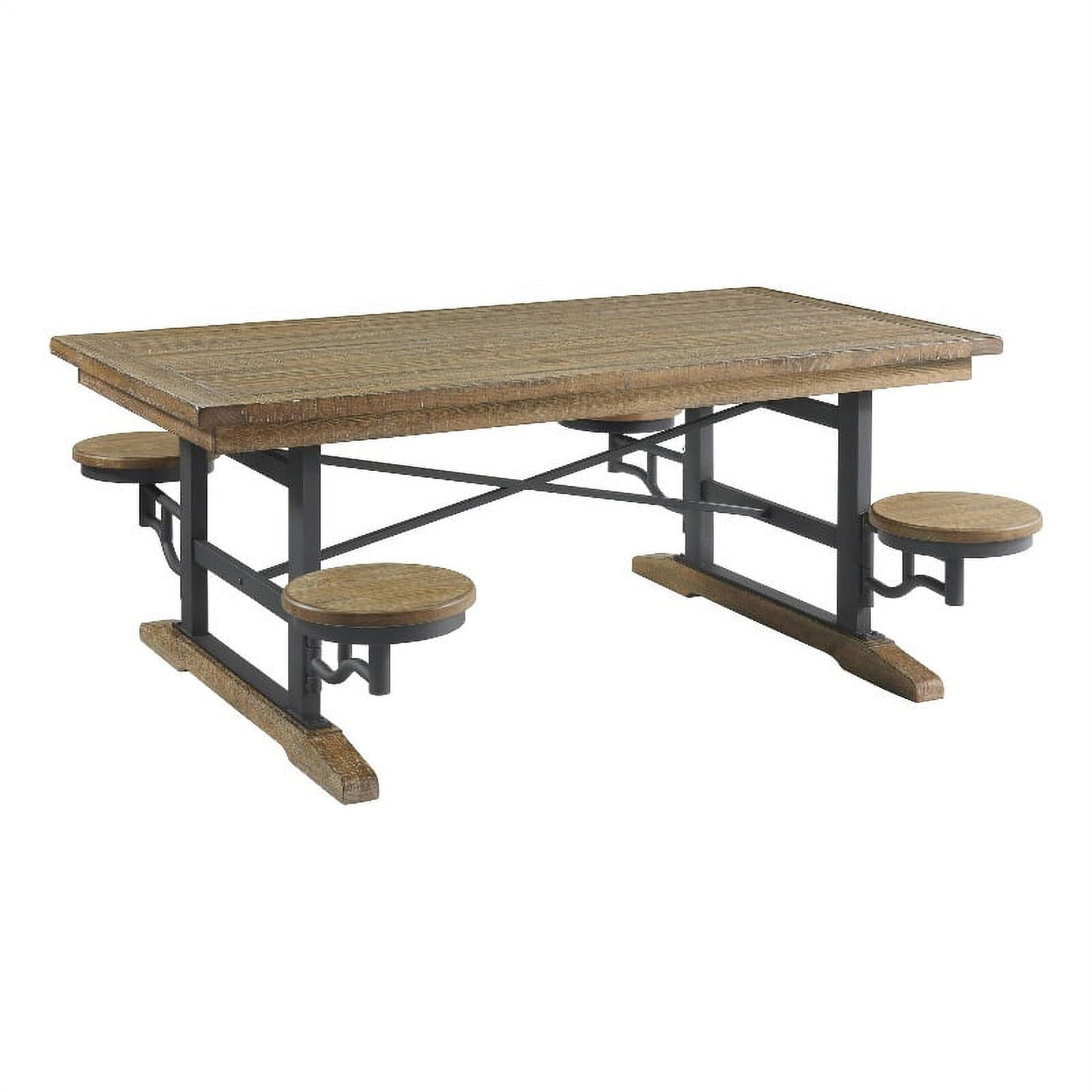 Intercon Furniture Farmhouse Wood Cafeteria Table w/ Swivel Seats in ...