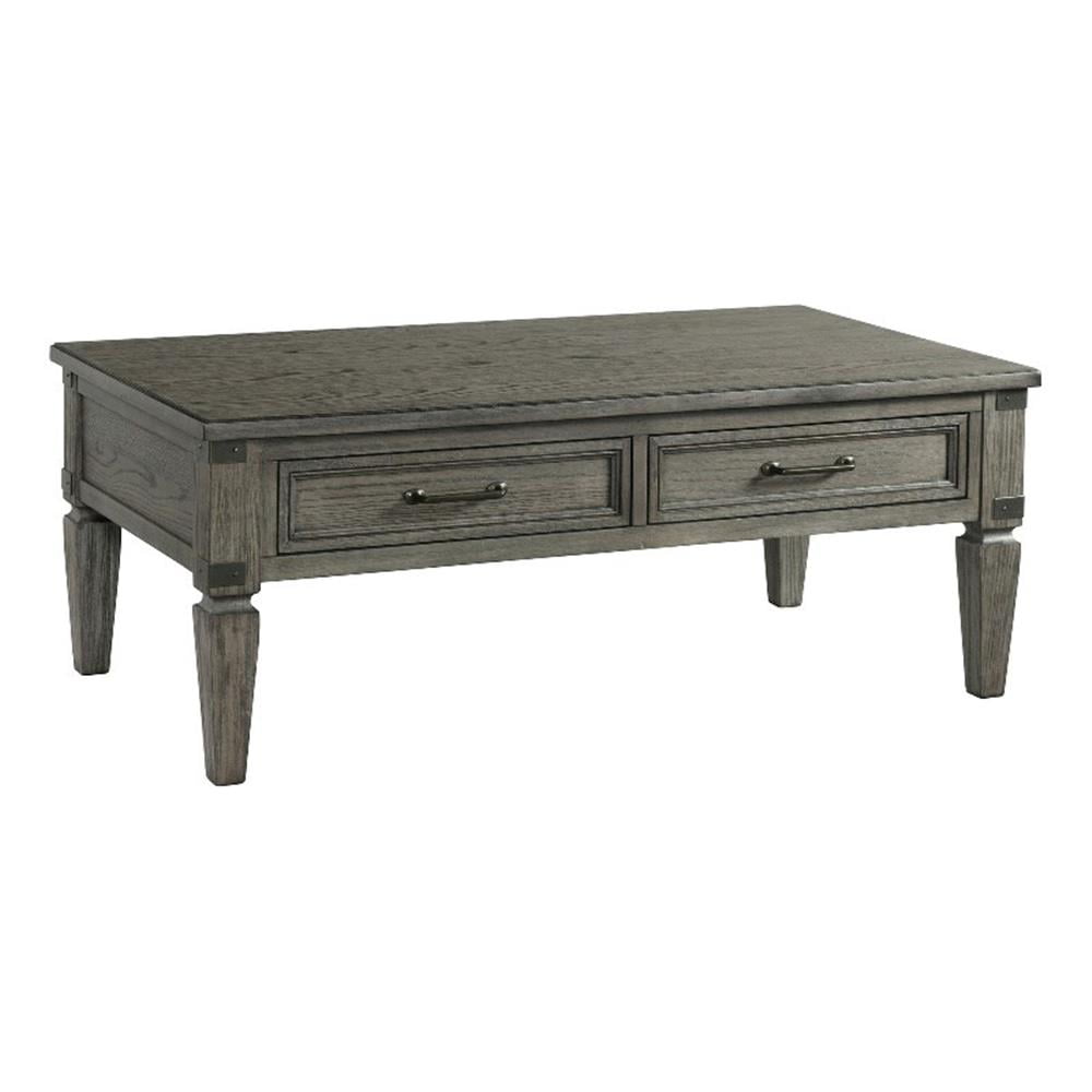 Intercon Furniture Foundry 50" Transitional Wood Coffee Table in Pewter ...