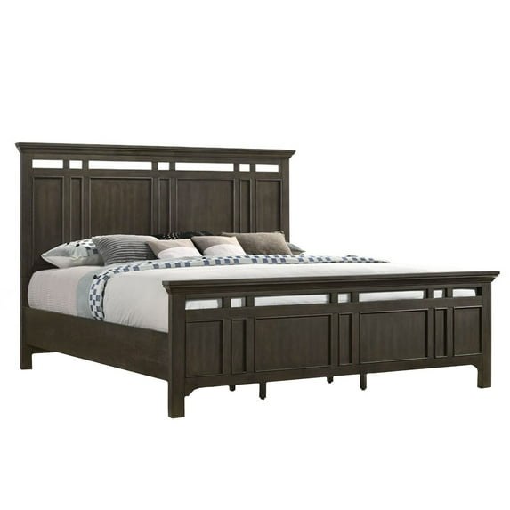 Intercon Furniture Hawthorne Bedroom Complete King Panel Bed in Charcoal - Walmart.com