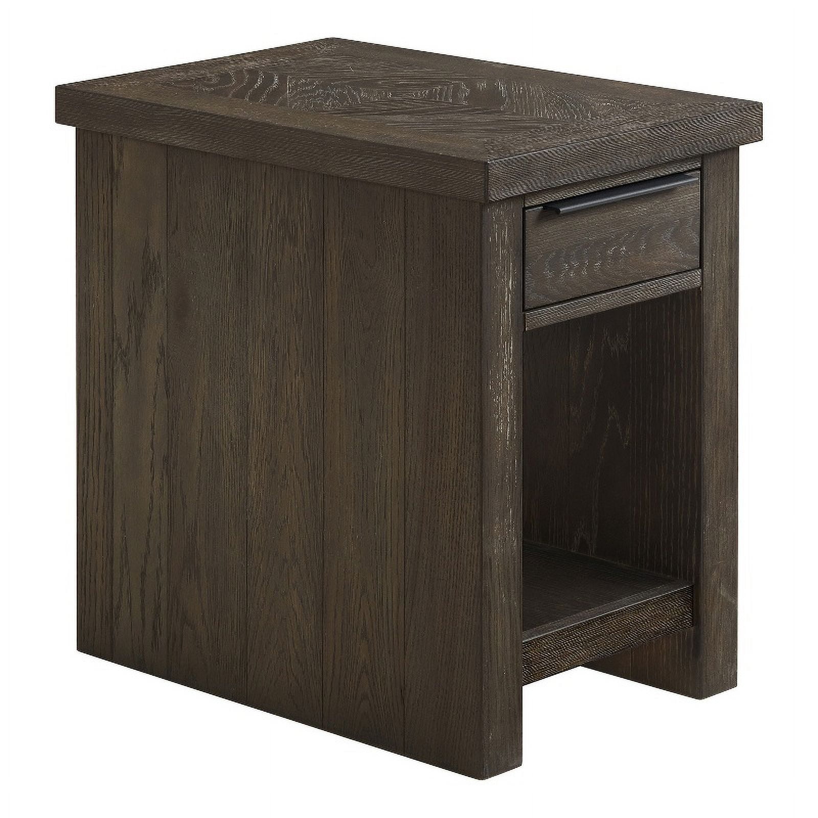 Intercon Furniture Hearst 16x24" Wood Chairside Table in Chevron Gray ...