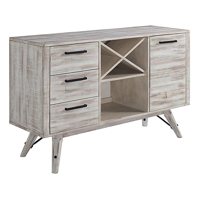 Intercon Furniture Modern Rustic 58x18" Wood Server in White Finish ...