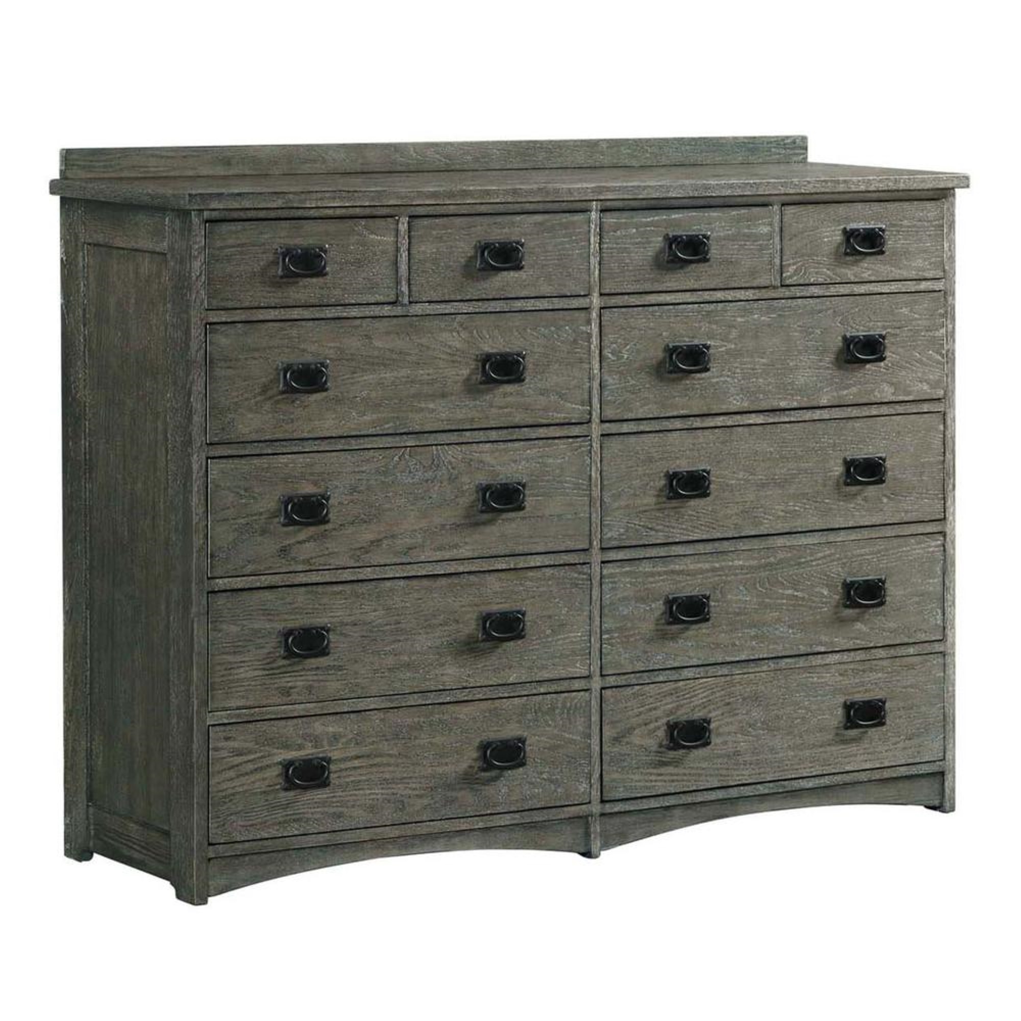 Intercon Furniture Oak Park Bedroom 12-Drawer Wood Dresser in Pewter ...