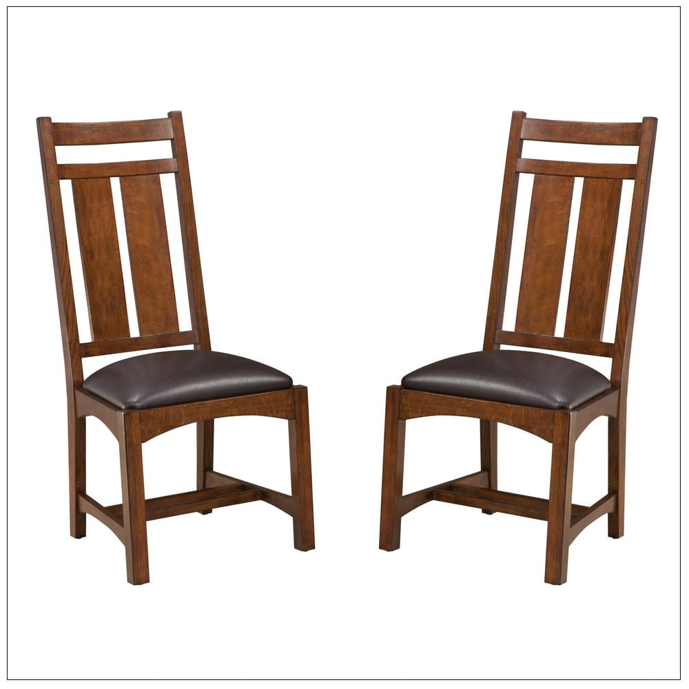 Intercon Furniture Oak Park Wood Chair with Wide Slats in Brown (Set of ...