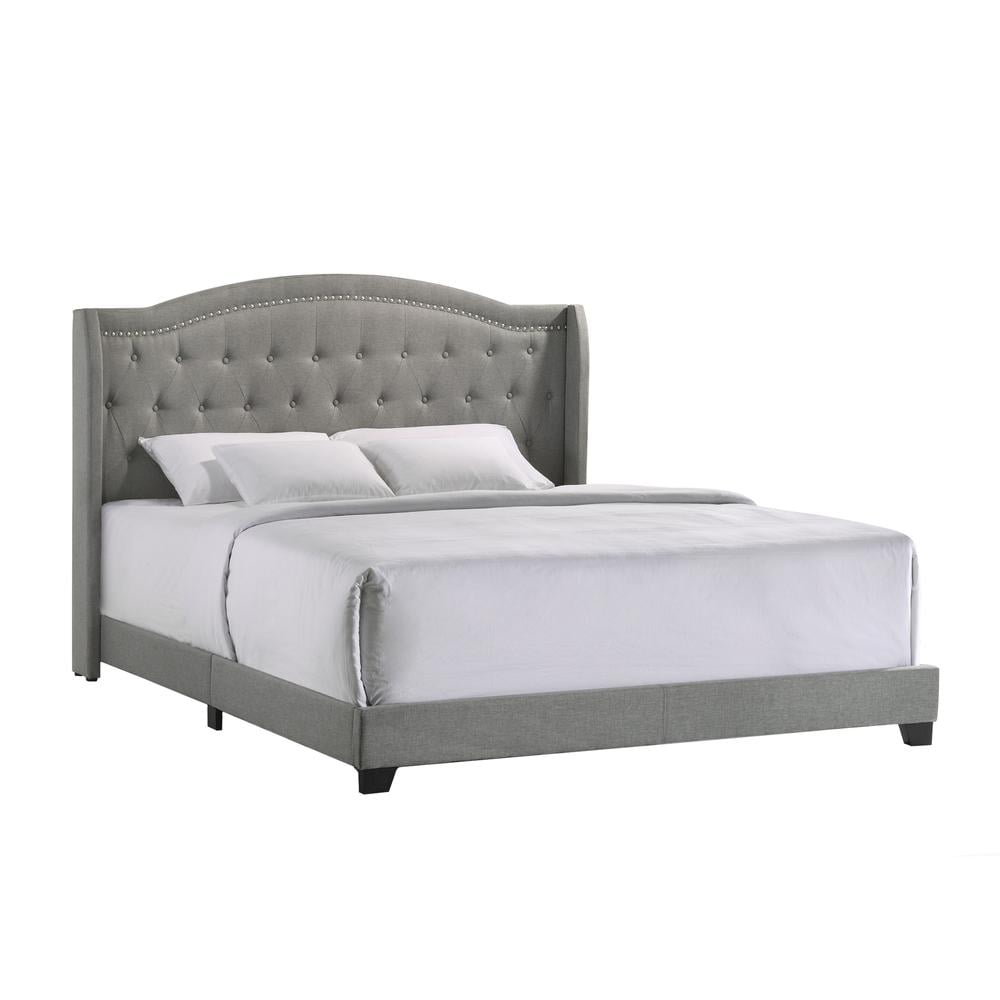Intercon Furniture Rhyan Modern Fabric King Upholstered Bed in Smoke ...