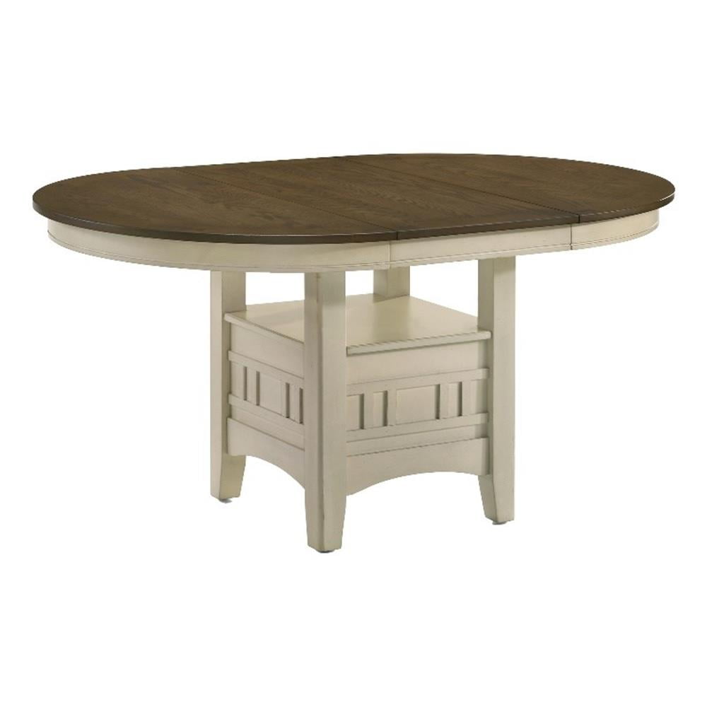 Intercon Furniture Traditional Wood Table in Rustic White/French Oak ...