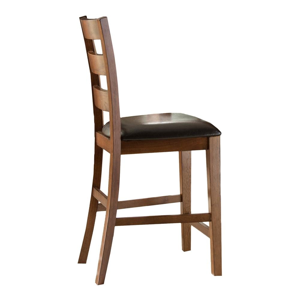 Intercon Kona 24" Ladder Back Barstool w/PU Seat (Set of 2) - Walmart.com