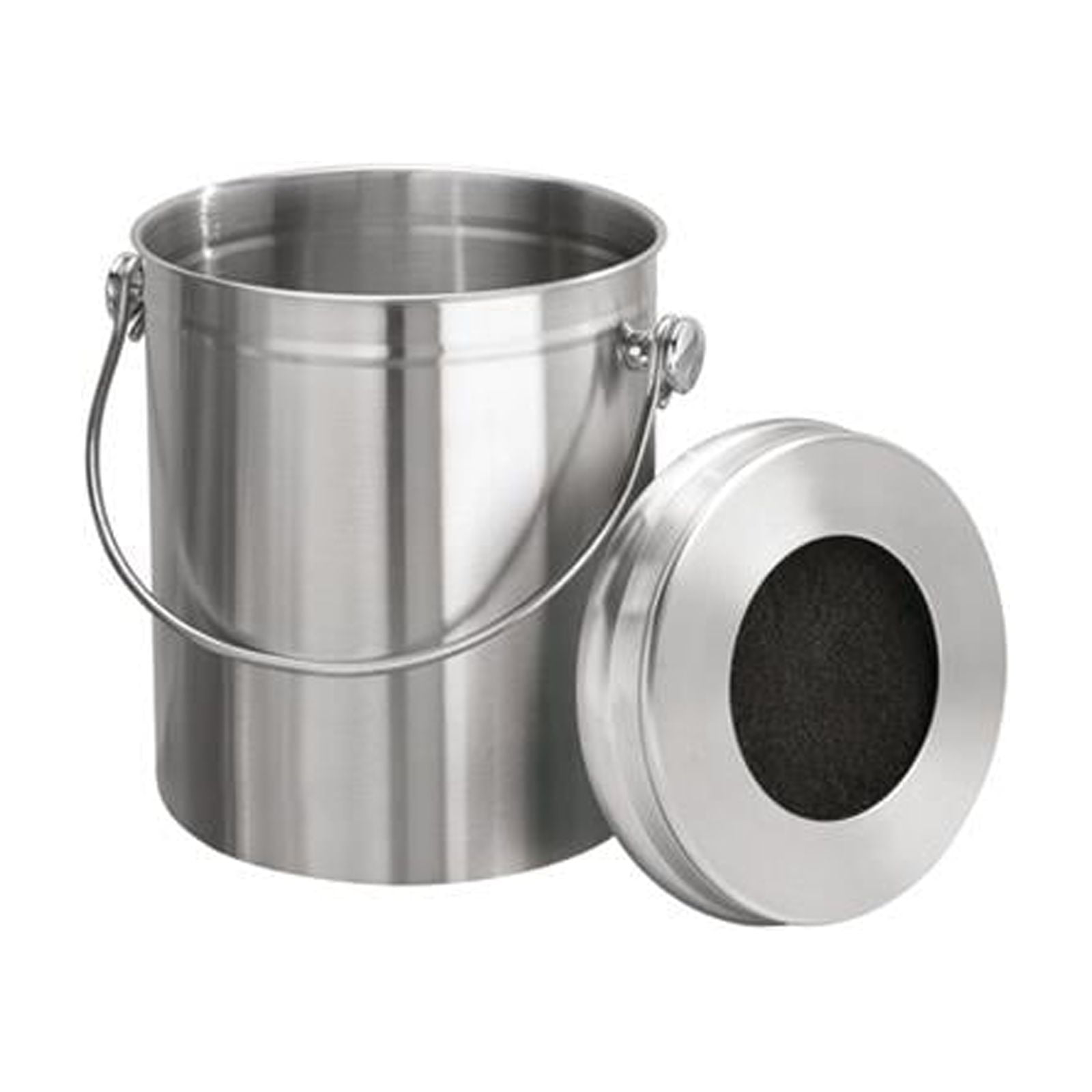 Interdesign 32650 Kitchen Compost Bin, Stainless Steel, 1.3-Gallon ...