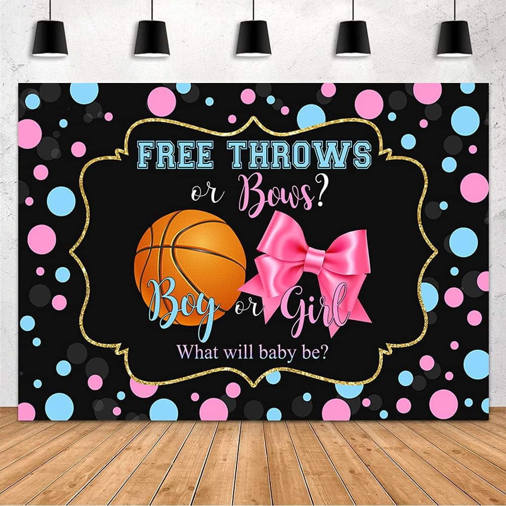 Interesting Backdrop Free Throws or Bows Gender Reveal Backdrop ...