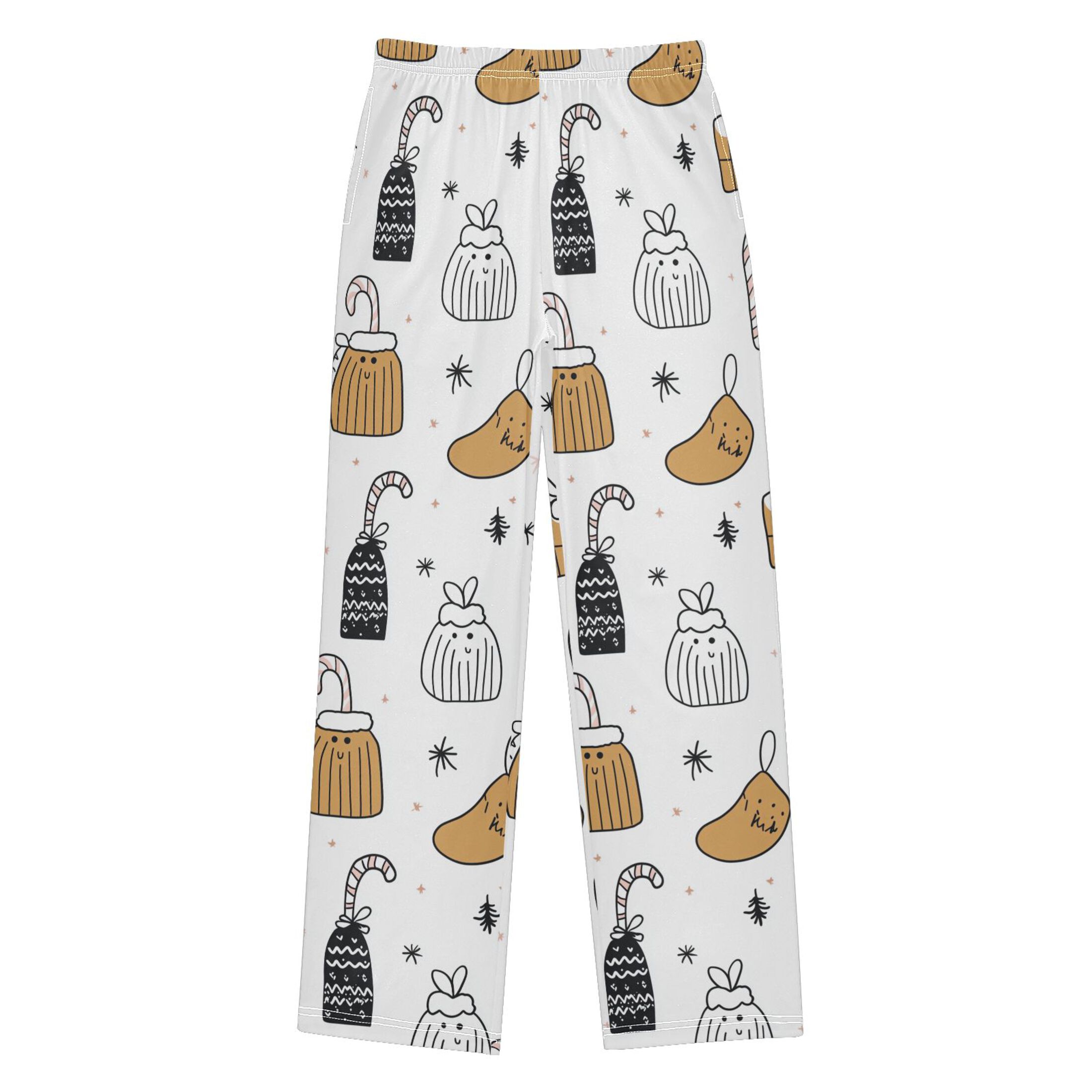 Interesting Festive Doodles Pajama Pants Soft Lightweight Lounge Pants ...