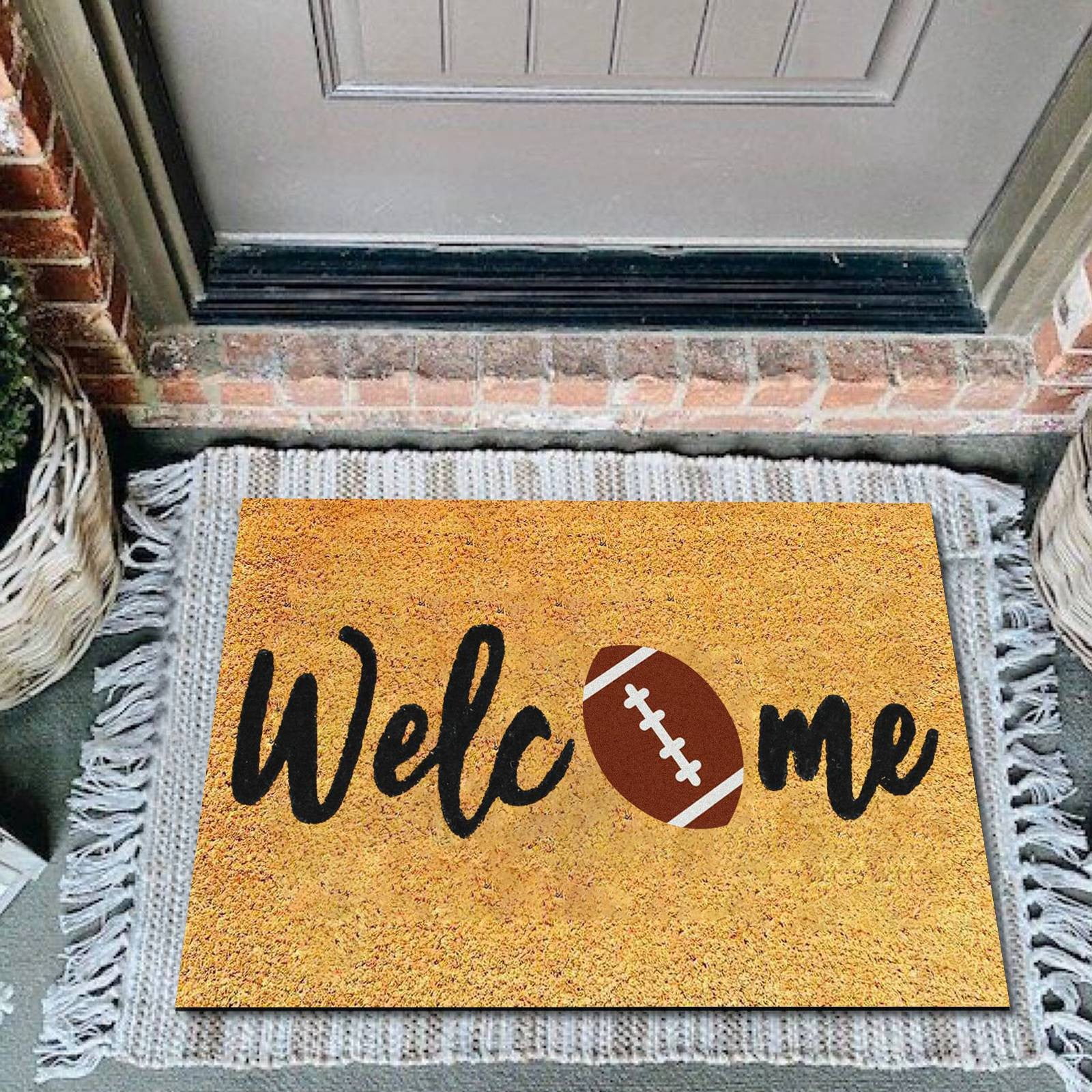 Interesting Front Door Game Welcome Mat Farmhouse Front Door Decorative ...