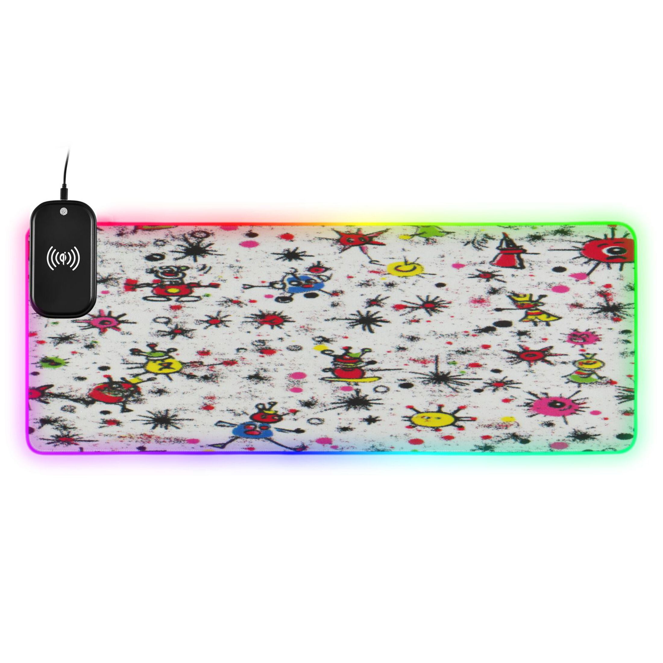 Interesting Hand Drawn Creatures Large RGB Gaming Mouse Pad with Fast ...