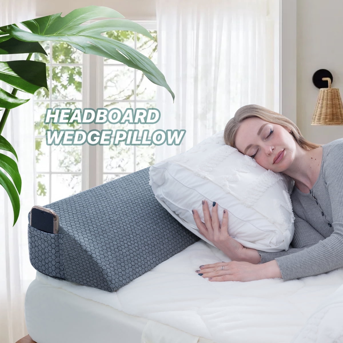 CHARRYARN By TexStead King Wedge Pillow for Headboard Gap,Bed Gap ...