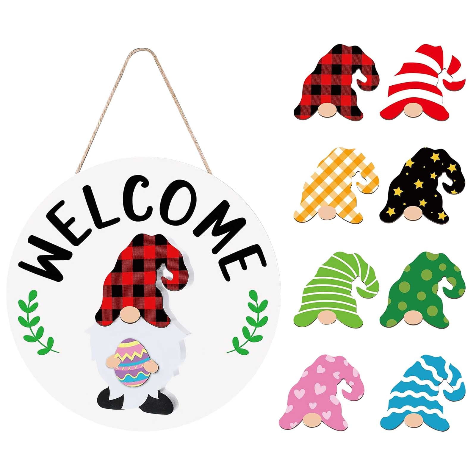 Interesting Interchangeable Seasonal Welcome Sign Wooden Home ...
