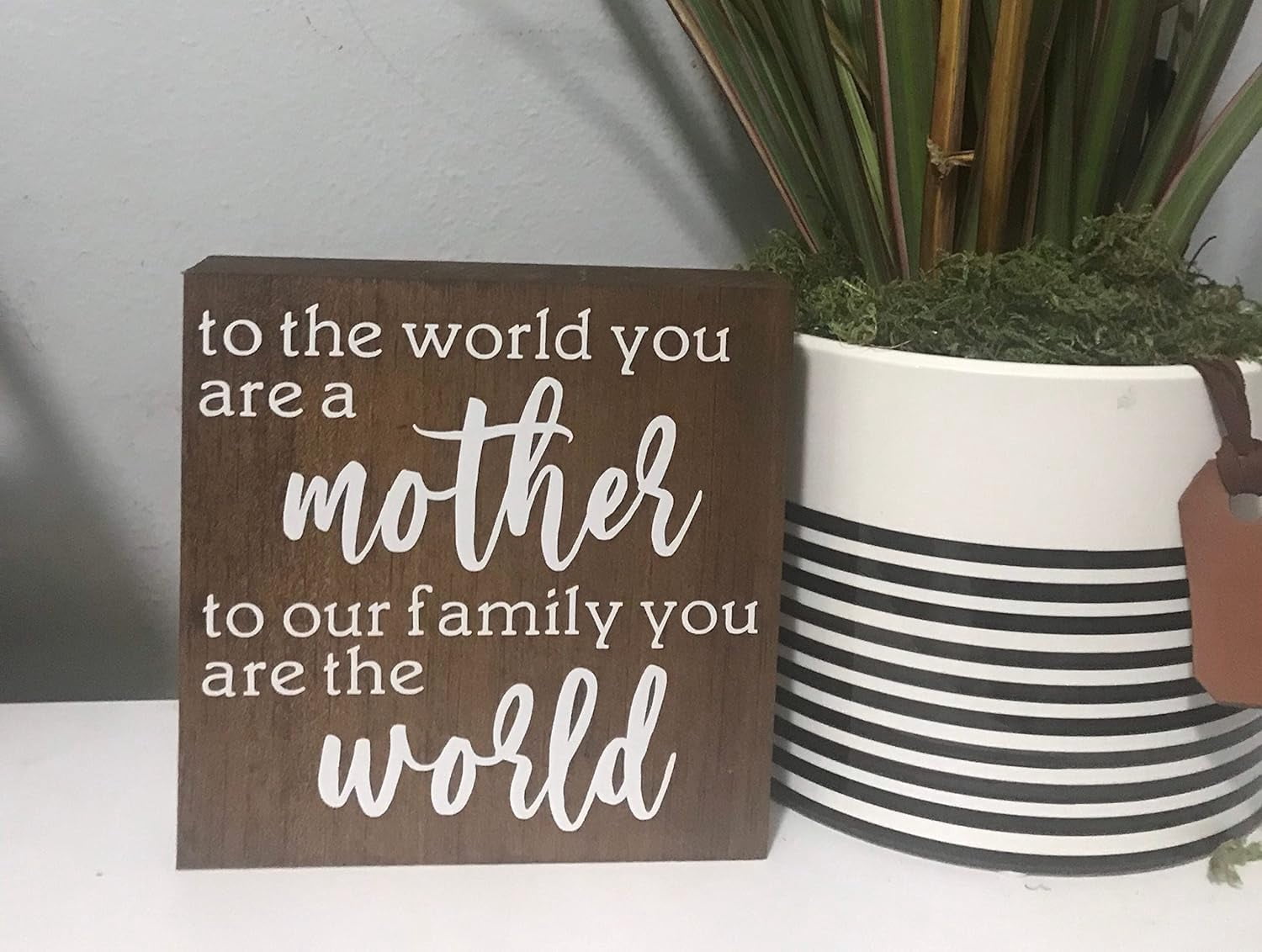 Interesting Wooden Sign to the world you are a mother to our family you ...