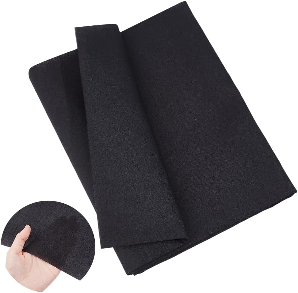 Interfacing Fabric for Sewing 44.5x39 Inch Black Iron-On Non-Woven Fusible Interfacing Single ...