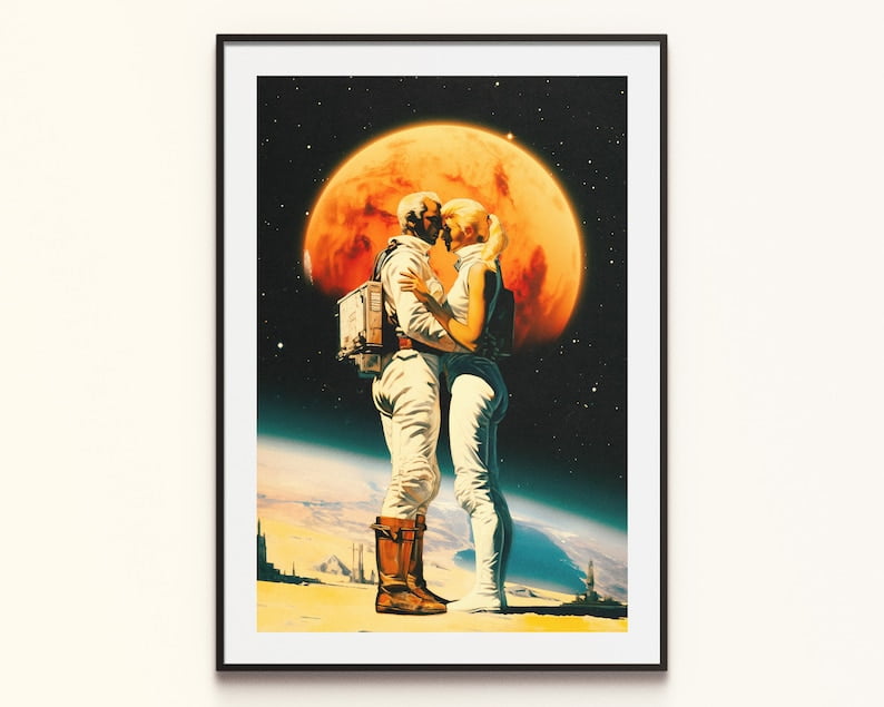 Intergalactic Love | Retro Futuristic Collage | Space Design | Sci-Fi ...