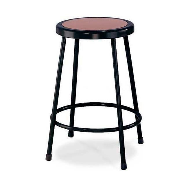 Interion 24 in. Steel Work Stool with Hardboard Seat & Backless - Black ...