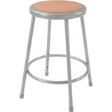 Interion 24 in. Steel Work Stool with Hardboard Seat & Backless - Gray ...