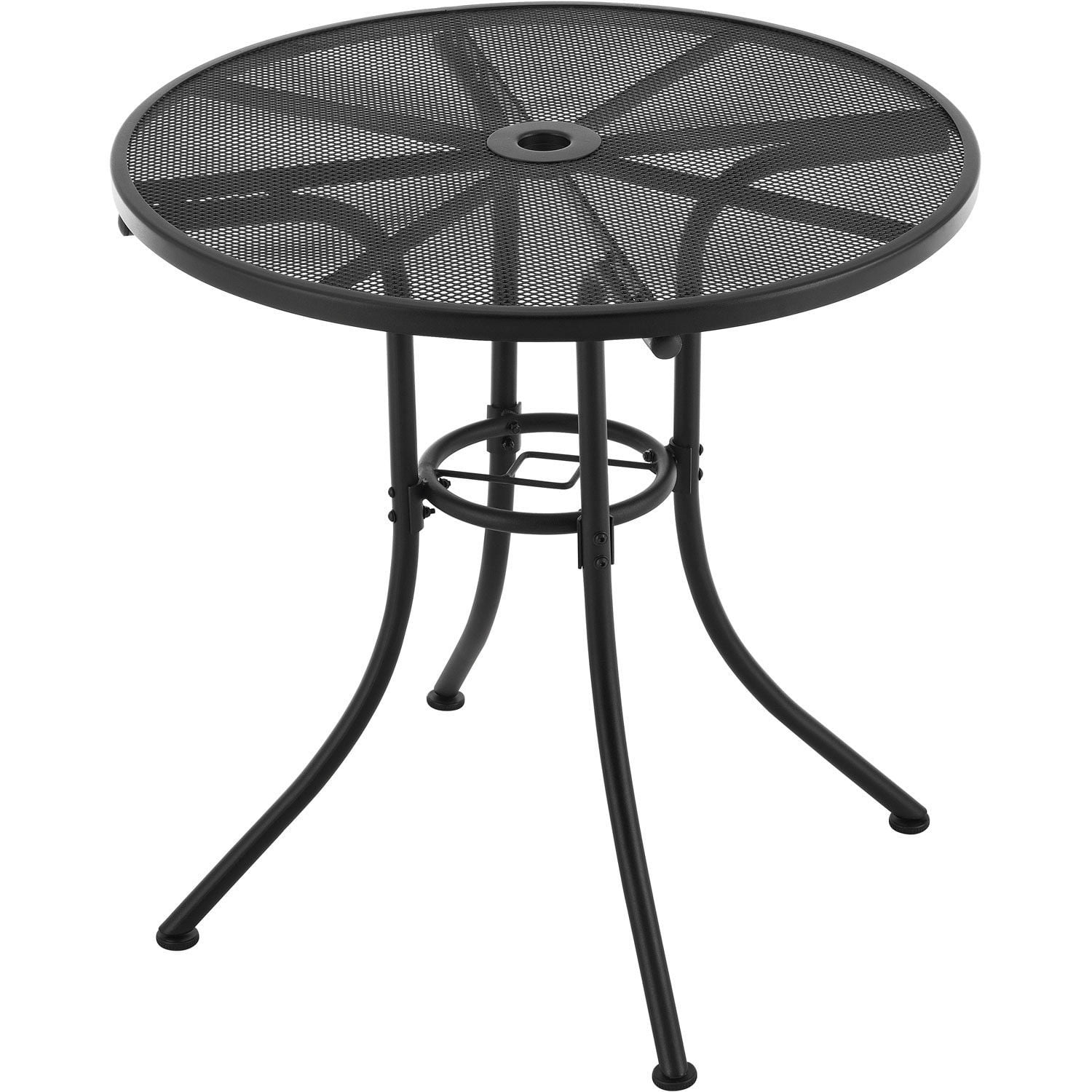 Interion 30" Round Outdoor Cafe Table, Steel Mesh, Black - Walmart.com
