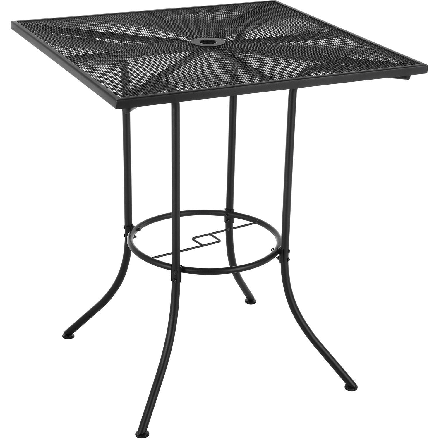 Interion 36" Square Metal Patio Furniture, Outdoor Bar Height Table ...