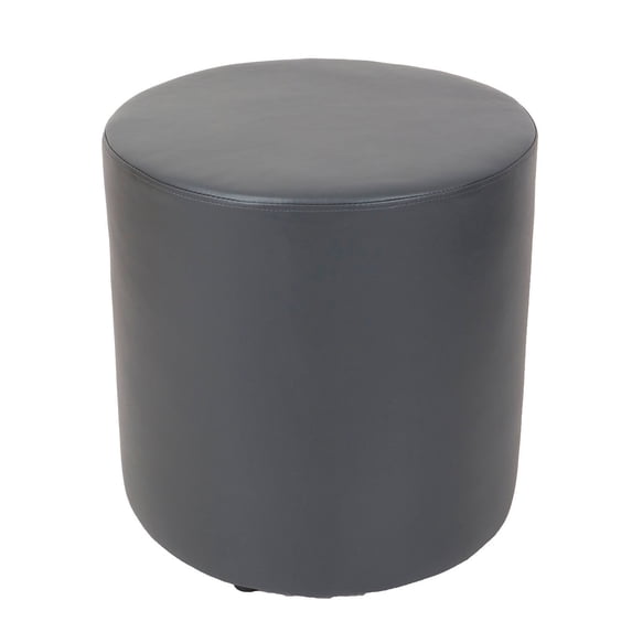 Interion Antimicrobial Round Reception Ottoman, Gray - Walmart.com