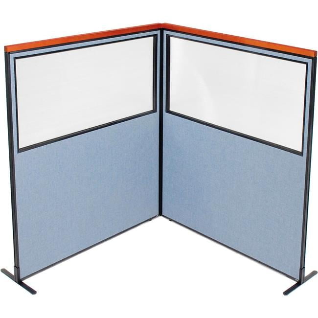 Interion Deluxe Freestanding 2-Panel Corner Divider with Partial Window ...