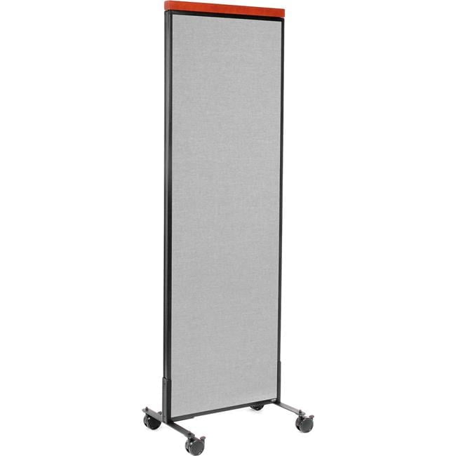 Interion Deluxe Mobile Office Partition Panel, Gray - 24.25 x 96 in ...