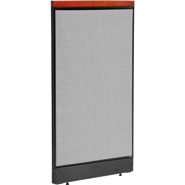 Interion Deluxe Office Partition Panel with Pass Thru Cable, Gray - 24. ...